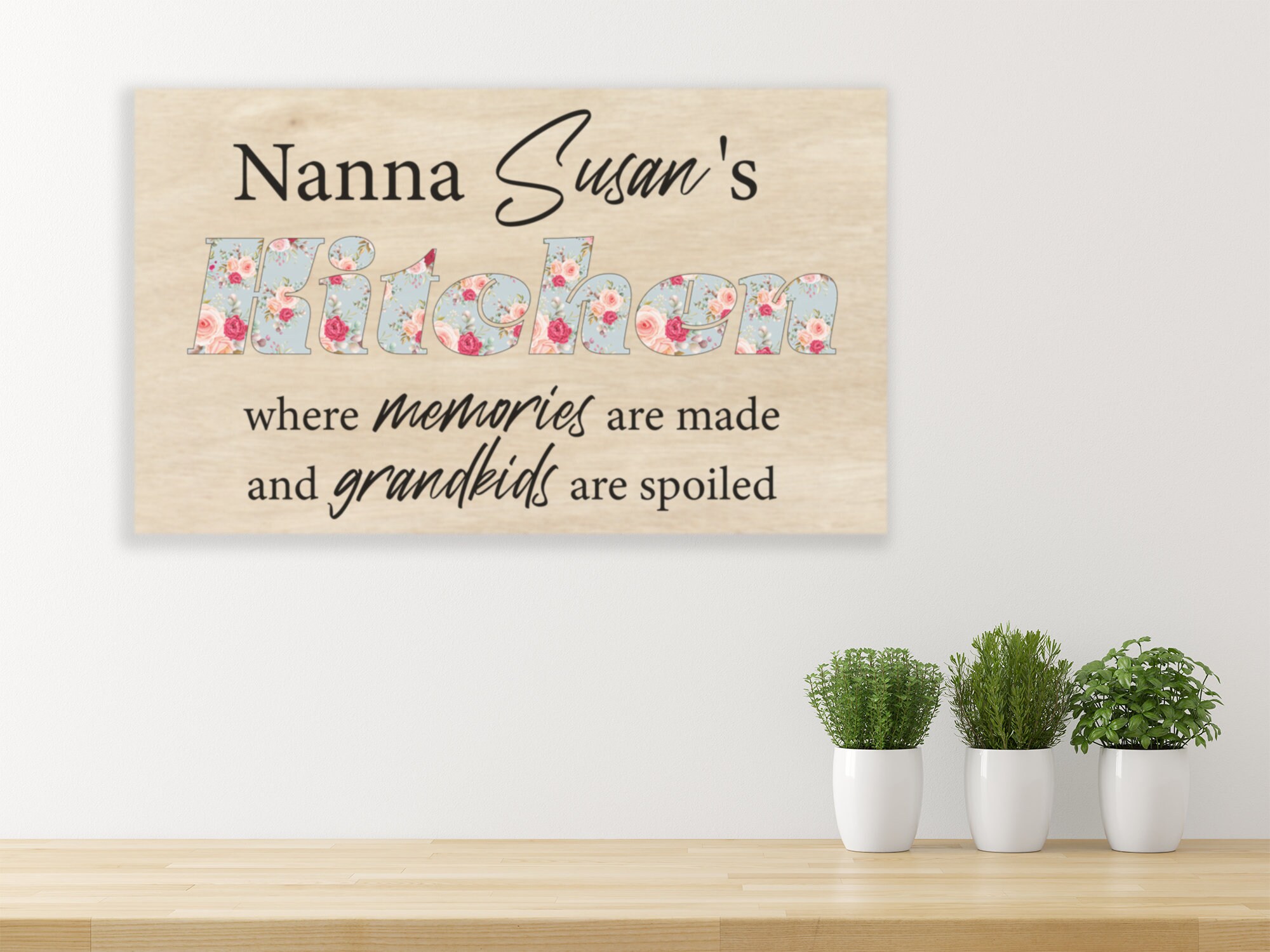Nanna's Kitchen Wooden Sign Personalised Home Plaque | Etsy
