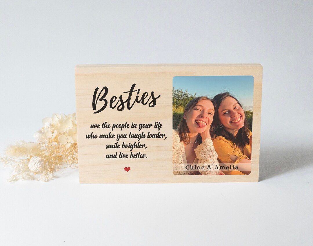 Besties Custom Photo Plaque Personalized Wood Photo Block Best Friend ...