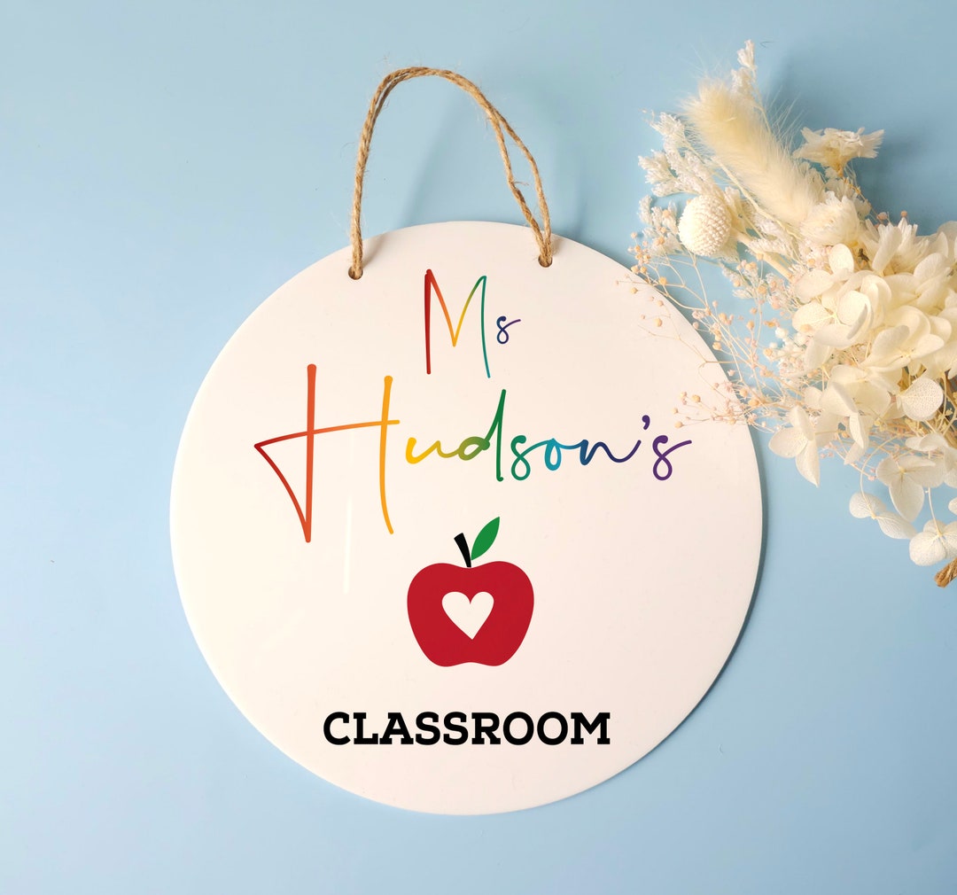 Personalised Classroom Sign, Teacher Name Plaque, Teacher Gift ...