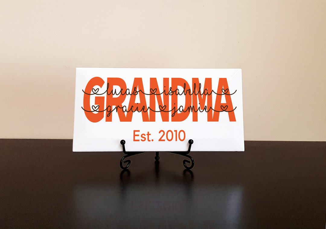 GRANDMA Personalised Ceramic Tile Custom Keepsake Gift for - Etsy
