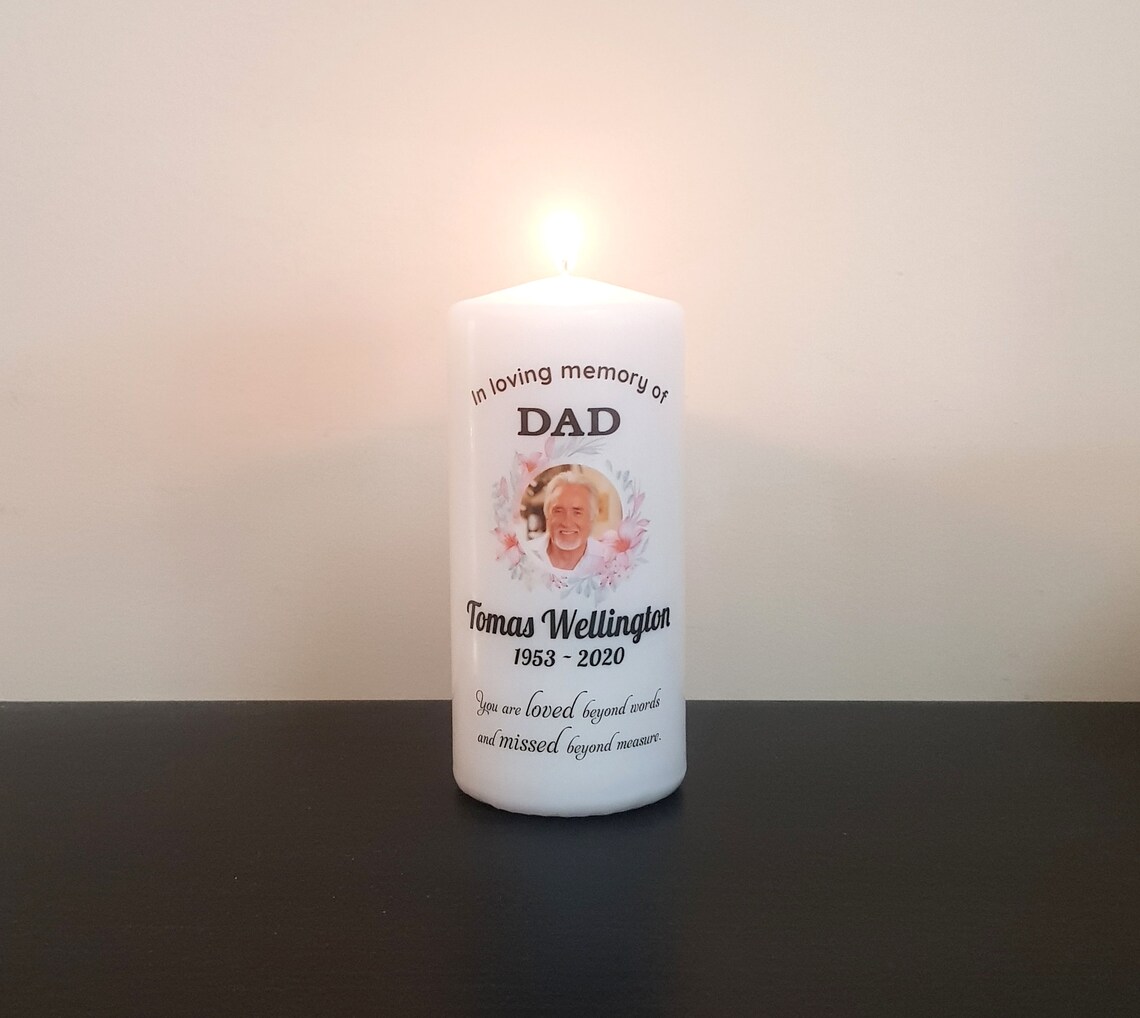 Custom Photo RIP Pillar Candle in Loving Memory of Dad Mum - Etsy