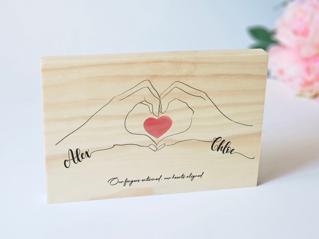 Personalized Couple Plaque Line Art Gift for Valentine's Day Anniversay ...