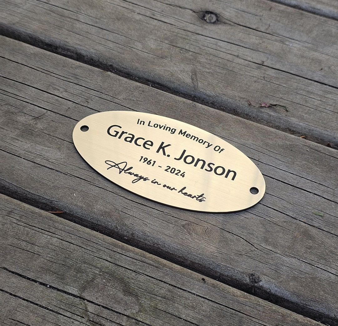 Personalized Memorial Plaque, Custom Engraved Bench Marker ...