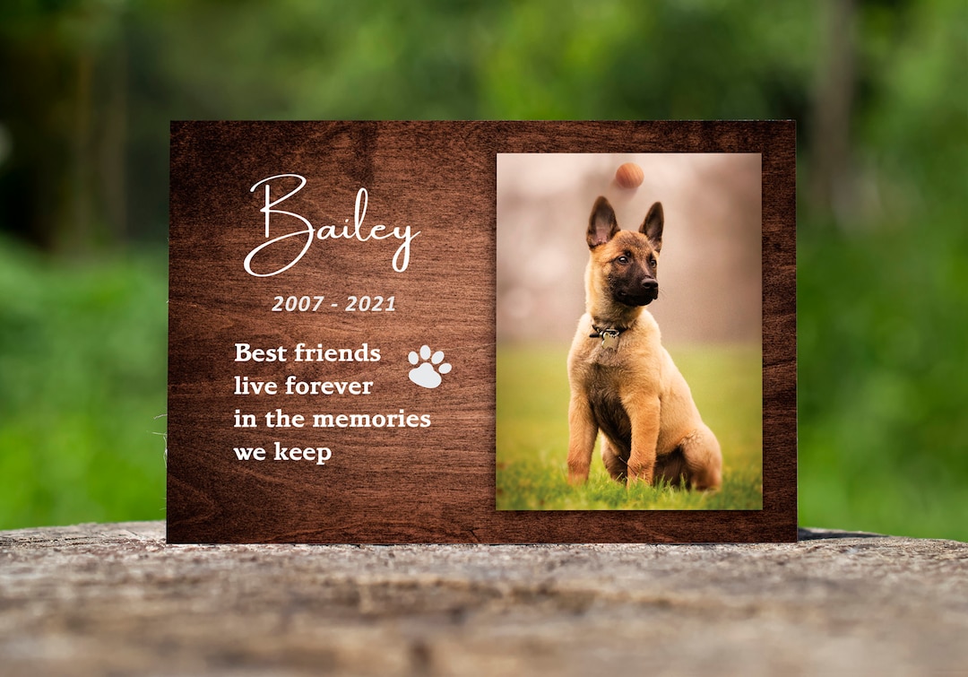 Pet Memorial Wood Photo Frame, Personalised RIP Plaque, Pet Loss ...