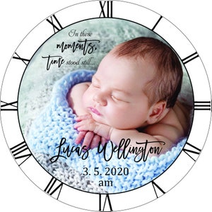 Birth Date Wooden Clock, Personalised Gift, Baby Gift, Keepsake, Family ...