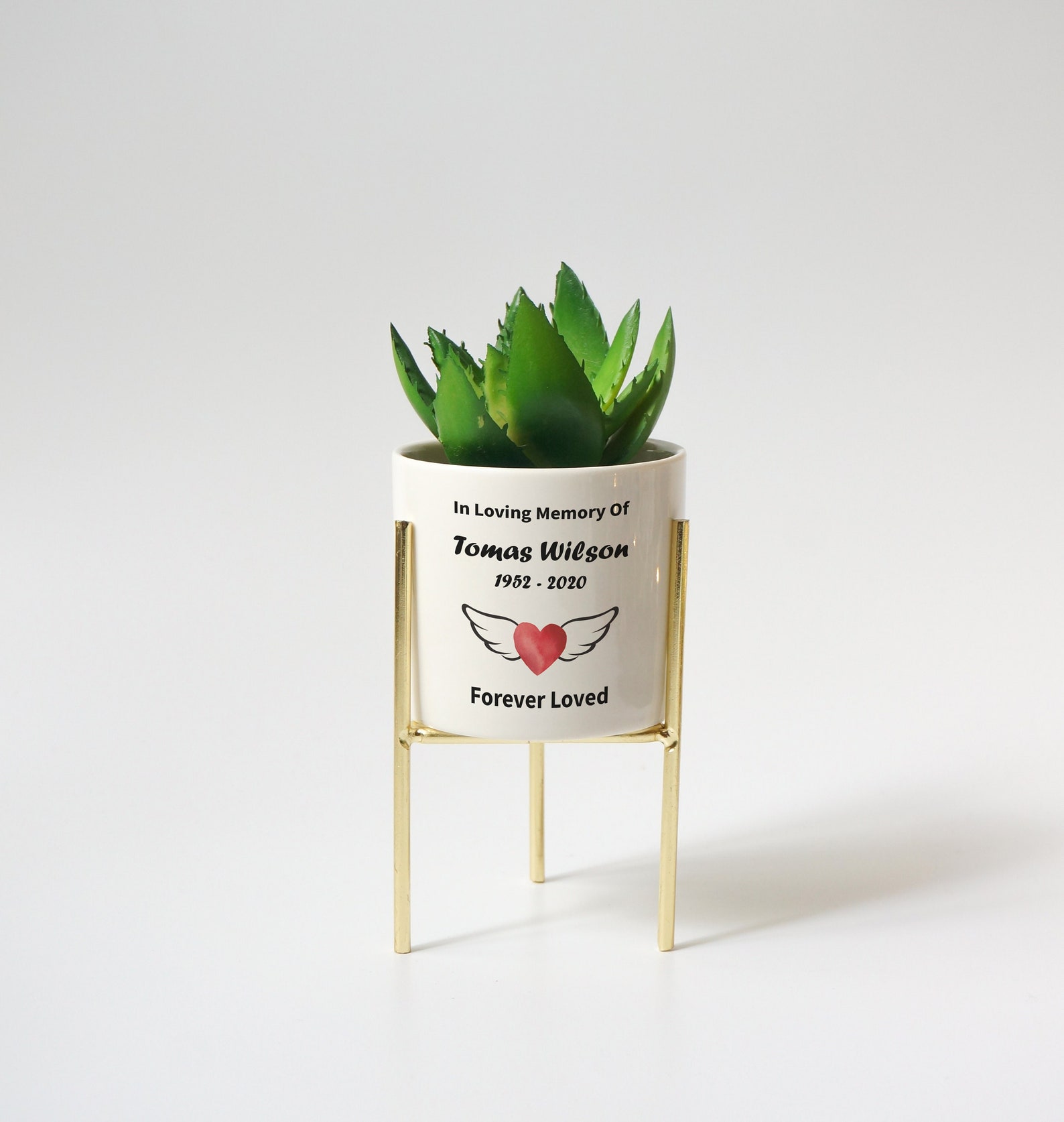 Personalized Memorial Planter Pot for Succulents, Cacti, Custom Planter ...