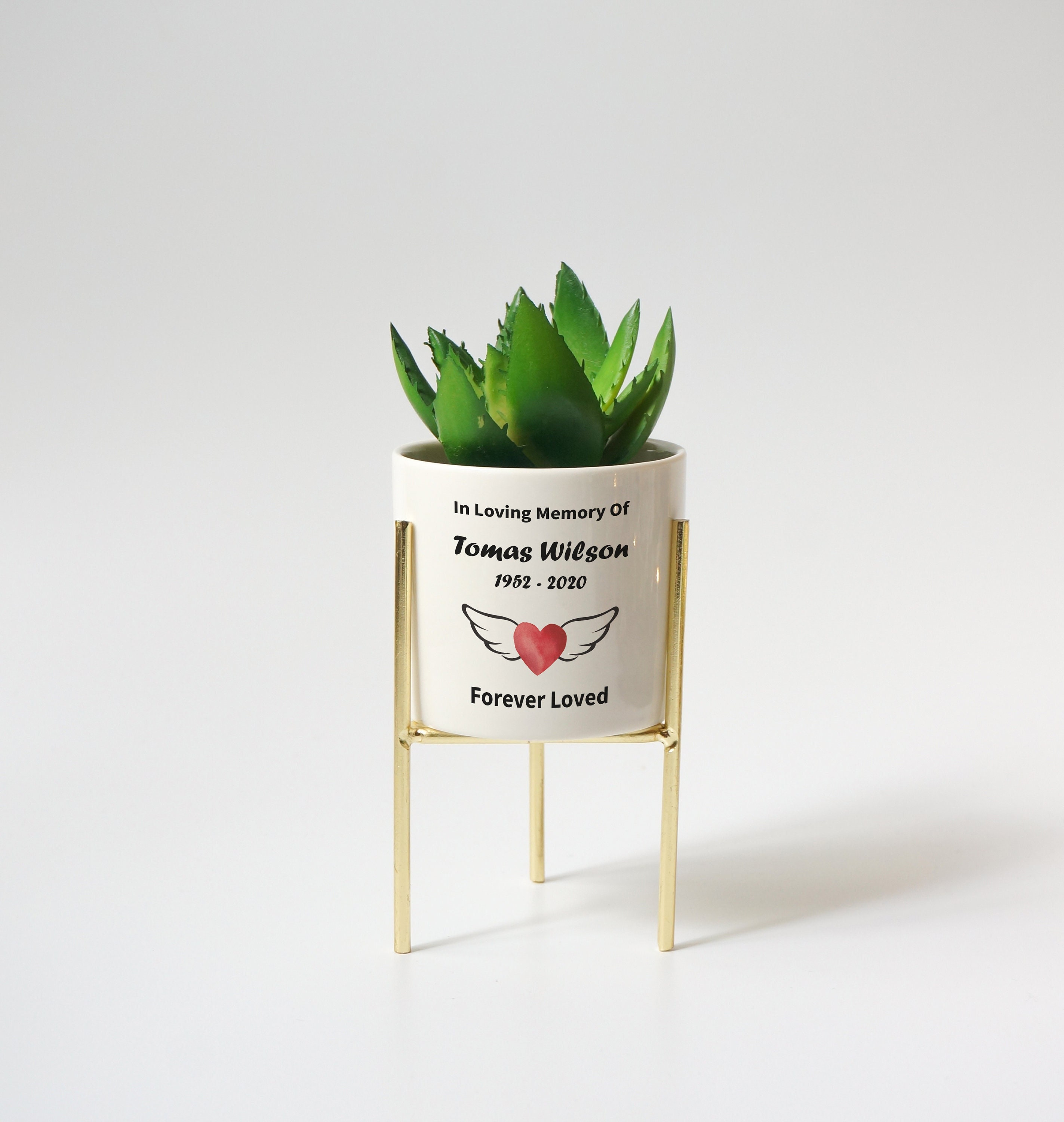 Personalized Memorial Planter Pot for Succulents, Cacti, Custom Planter ...