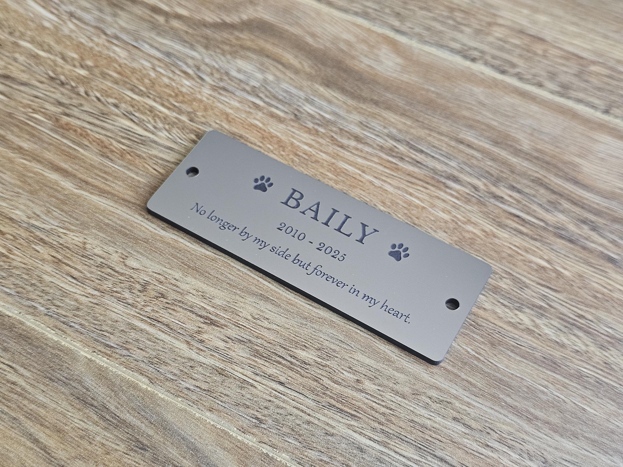 Personalized Pet Memorial Plaque, Custom Engraved Bench Marker ...