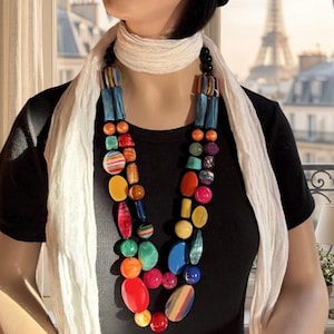 MARION GODART Paris Collier Exubérant Multicouleur Geknoopte 2 Strand ...