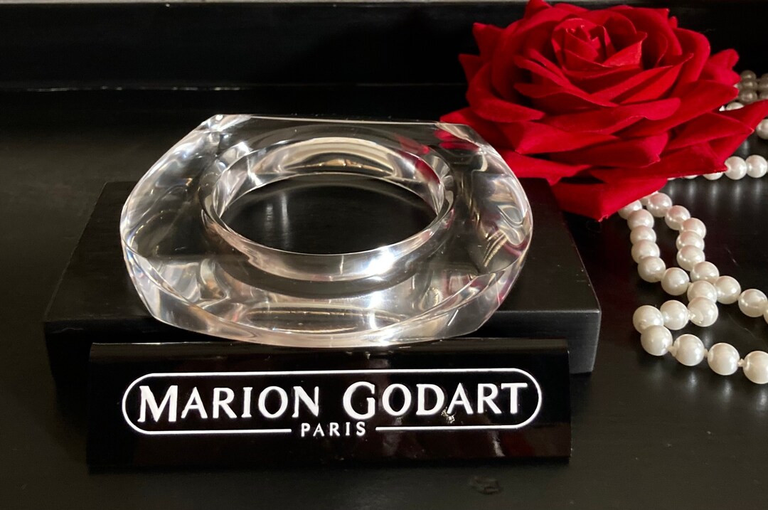 MARION GODART Paris Runway Statement Chunky Lean Clear Art Glass Resin ...