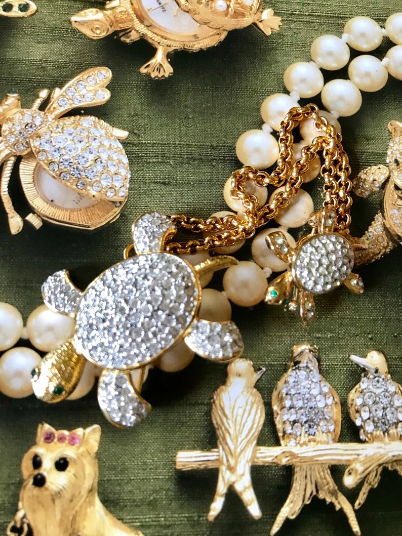 Joan Rivers Signed Vintage Turtle & Baby Turtle Chatelaine | Etsy