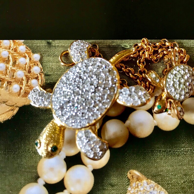 Joan Rivers Signed Vintage Turtle & Baby Turtle Chatelaine | Etsy