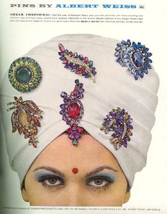 Albert WEISS Icy Blue Rhinestone Brooch Signed Lava R… - Gem