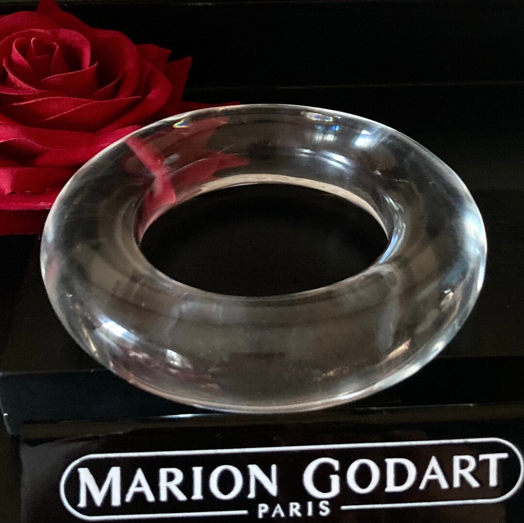 MARION GODART Paris Chunky Lean Clear Art Glass Resin Donut Bangle ...