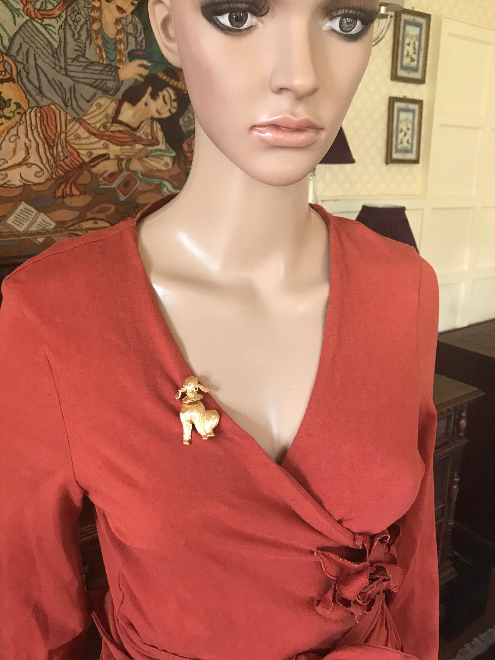 SPHINX Numbered Gold Plated Shaking Head Poodle Brooch Pin - Etsy