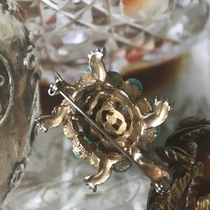 HAR Signed 3 Dimensional Whimsical Turtle Brooch Faux Turquoise and ...