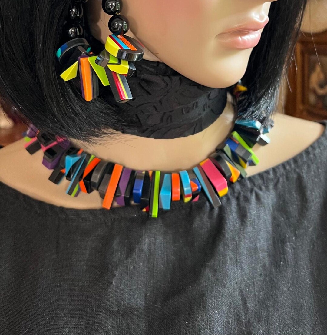 MARION GODART Paris Collier Bâtons Et Jetons Multicolor Resin Sticks ...