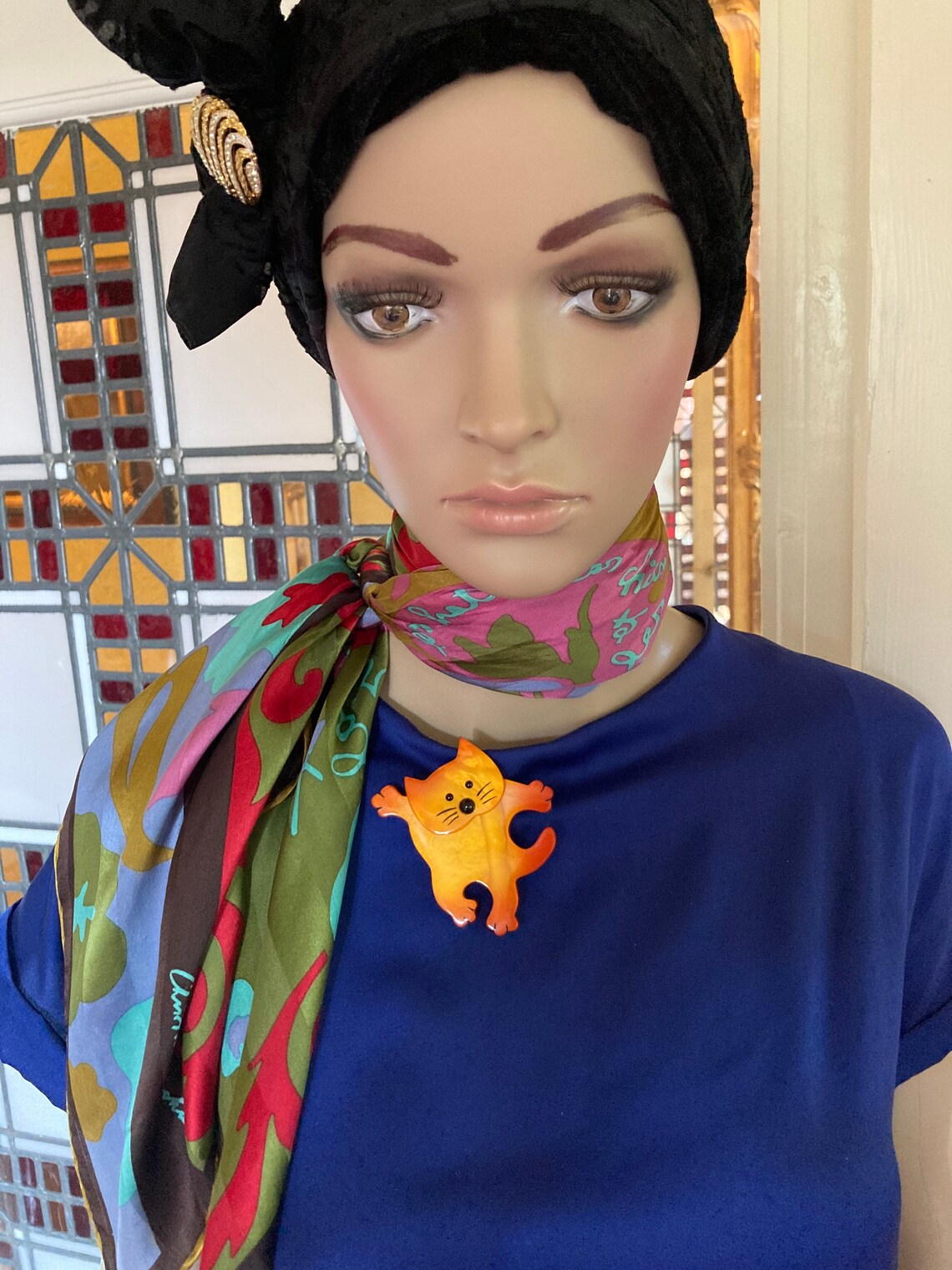 Marie-Christine PAVONE Broche Chat Dansant Jaune Handmade | Etsy