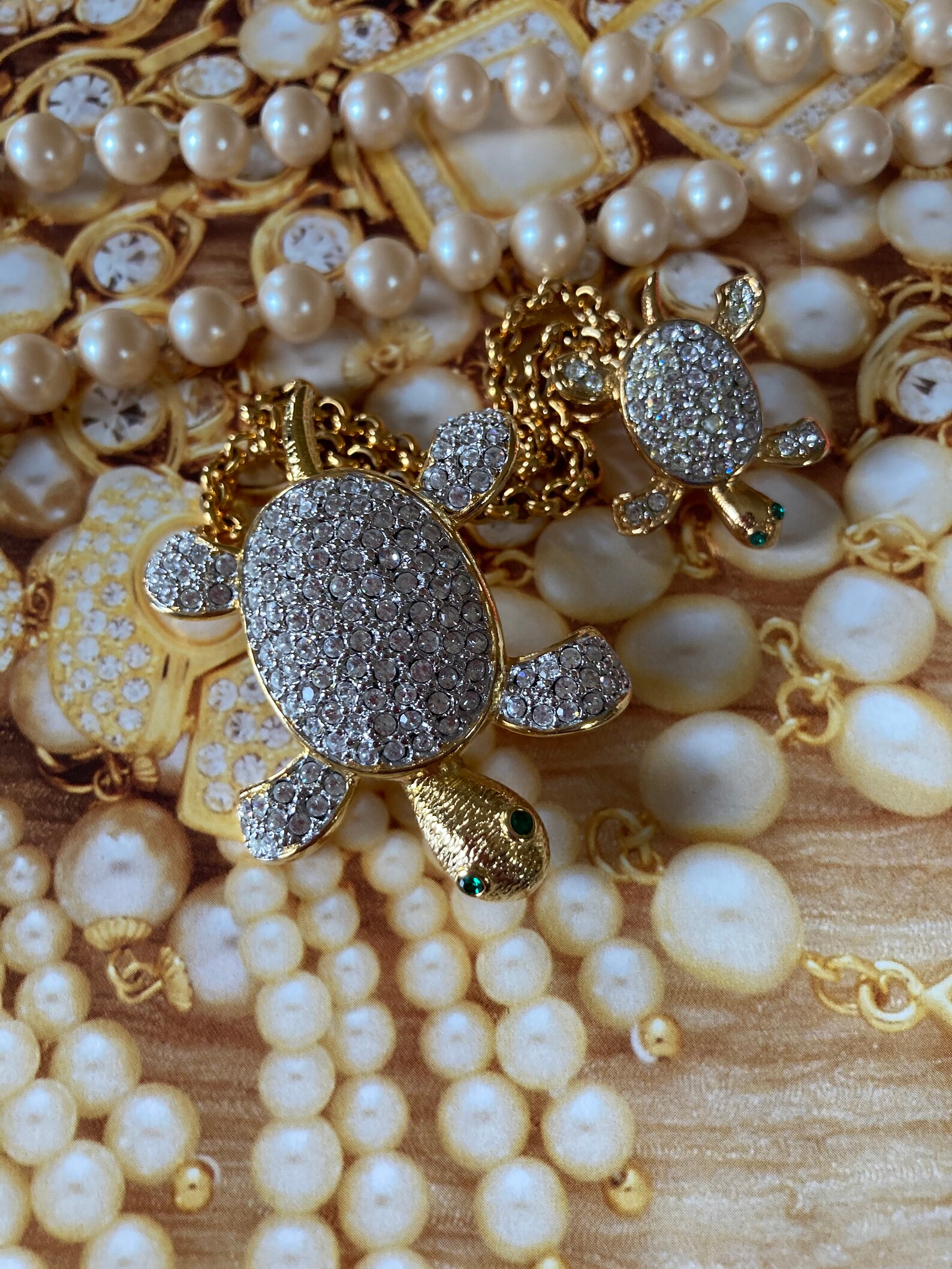 Joan Rivers Signed Vintage Turtle & Baby Turtle Chatelaine - Etsy