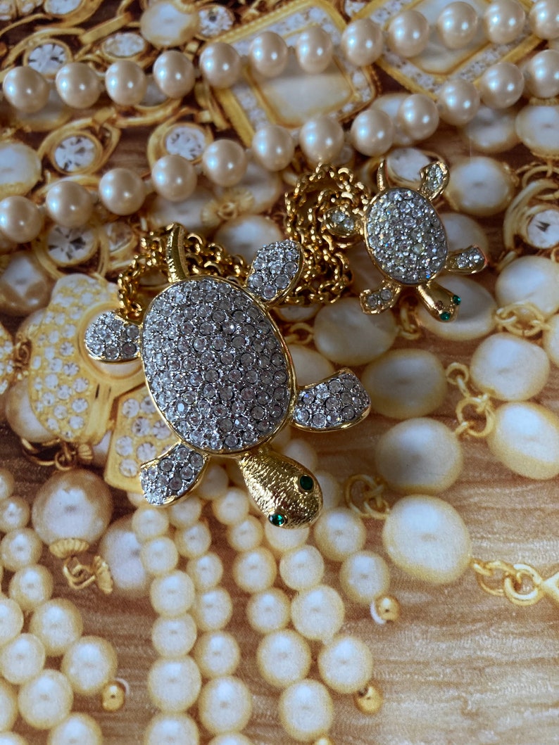 Joan Rivers Signed Vintage Turtle & Baby Turtle Chatelaine - Etsy