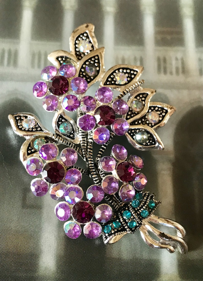 NINA RICCI for Avon Brooch Pin Lavandel Blue & Purple - Etsy