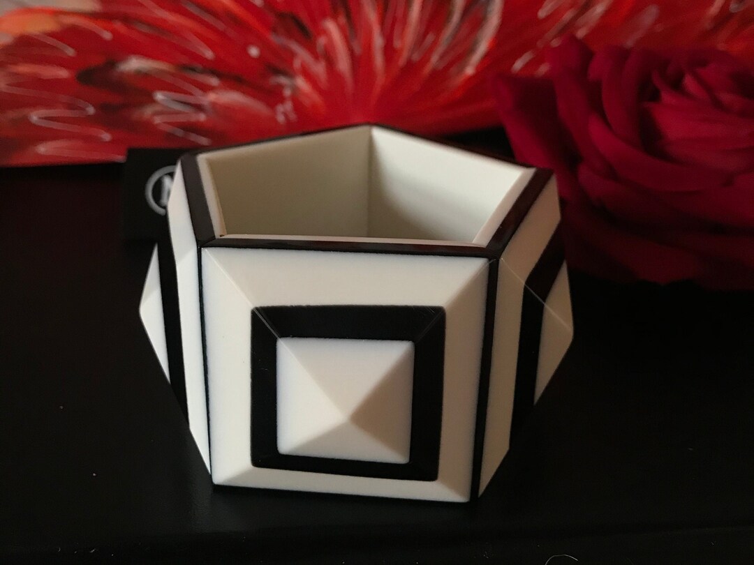 MARION GODART Paris Bracelet 5 Faces Géométrique Art Déco Résine Bold ...