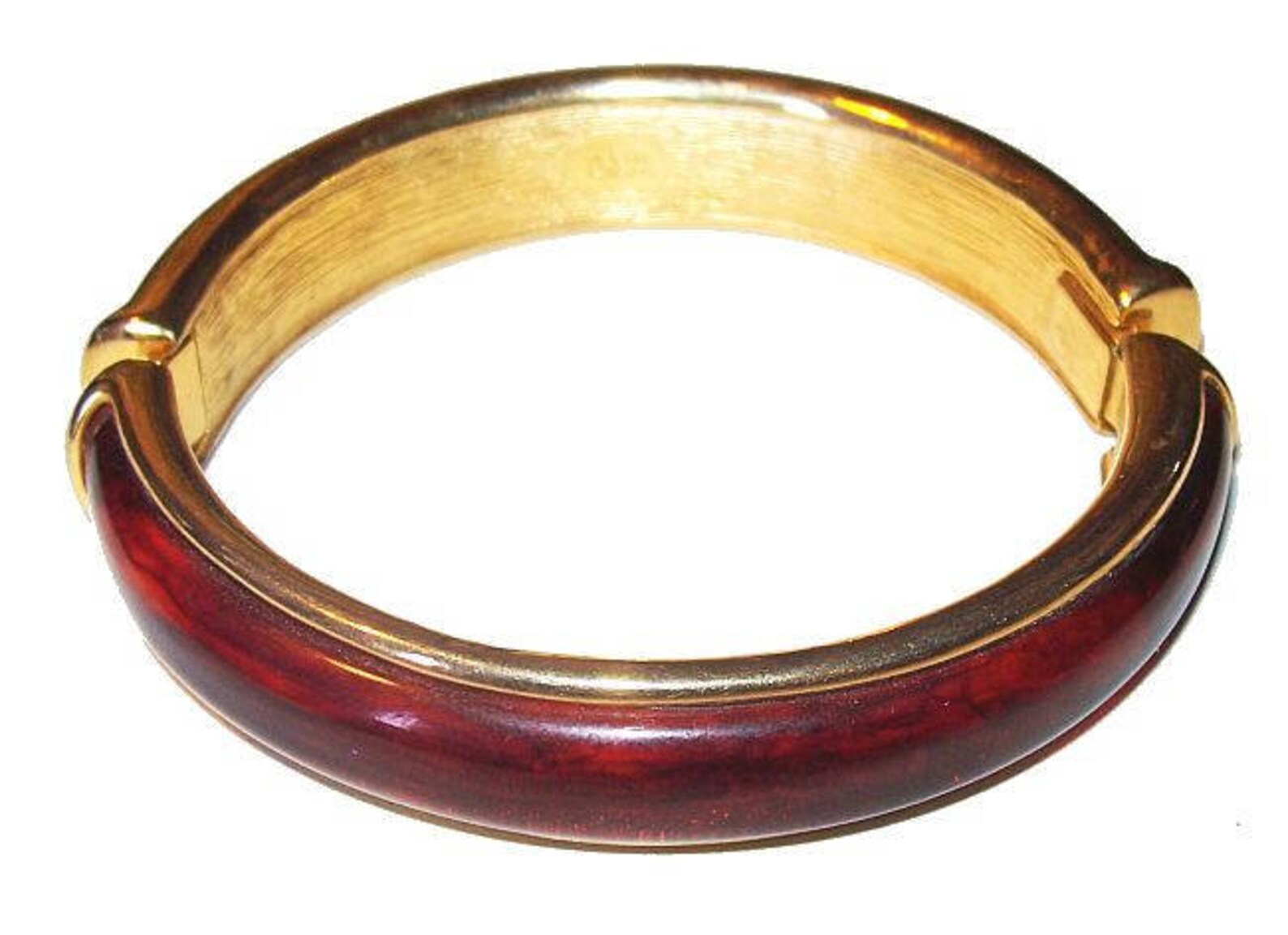 Joan Rivers Cuff Bracelet Faux Tortoise Hinged Gold Metal 2 | Etsy