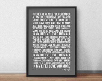 Beatles lyrics | Etsy