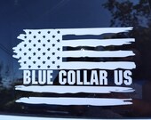 Blue Collar US Flag Decal - Etsy