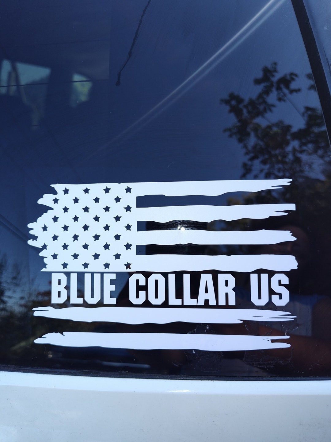 Blue Collar US Flag Decal - Etsy