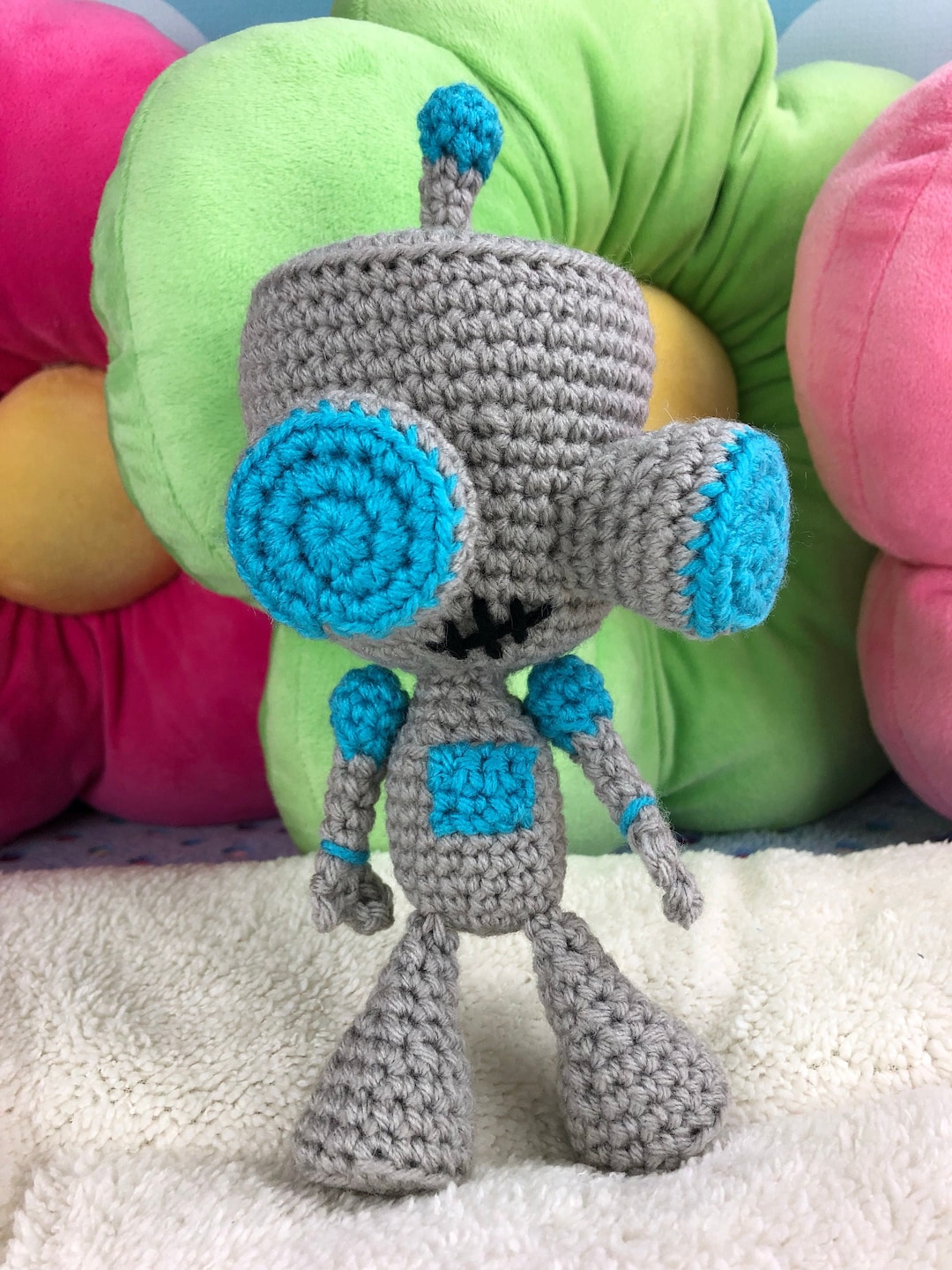 Invader Zim Inspired GIR (robot) Crochet - Etsy