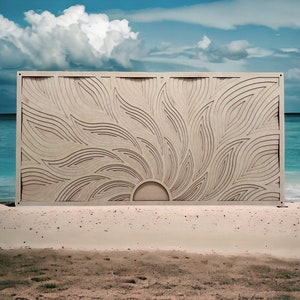 MIAGILASER Rustic Sunrise Wood Wall Decor, Mandala, 47”x23.5", Sunset ...