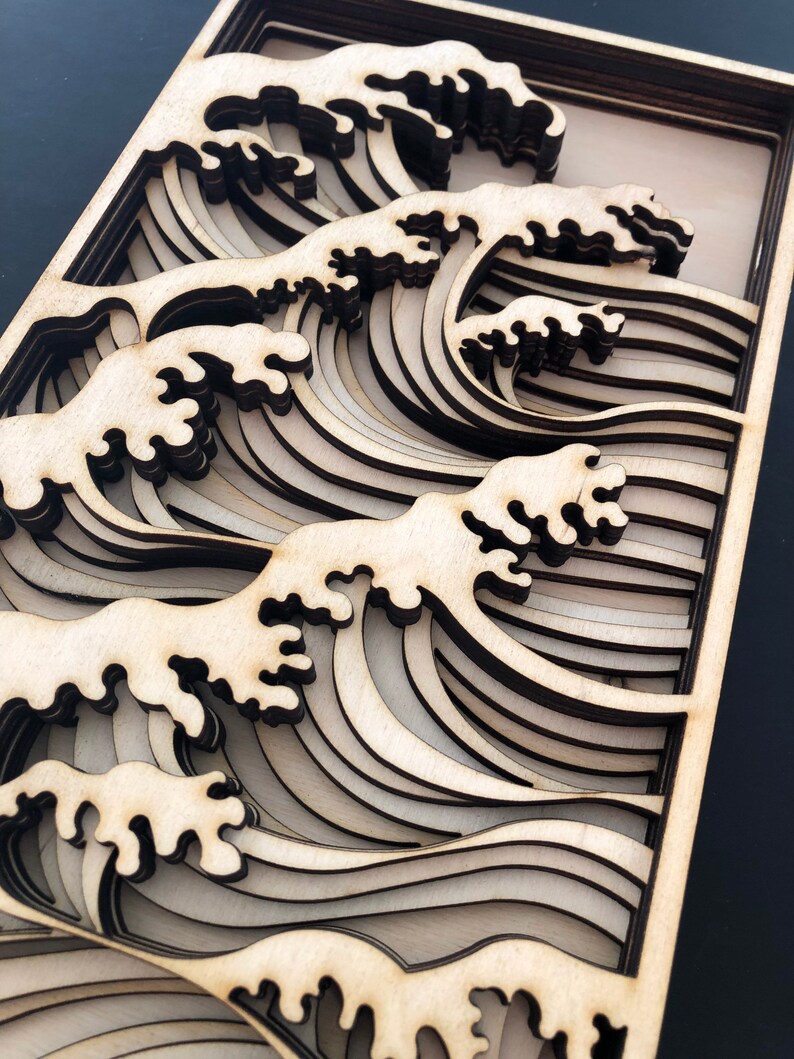 MIAGILASER Wood Mandala Ocean Wave Mandala Mandala - Etsy