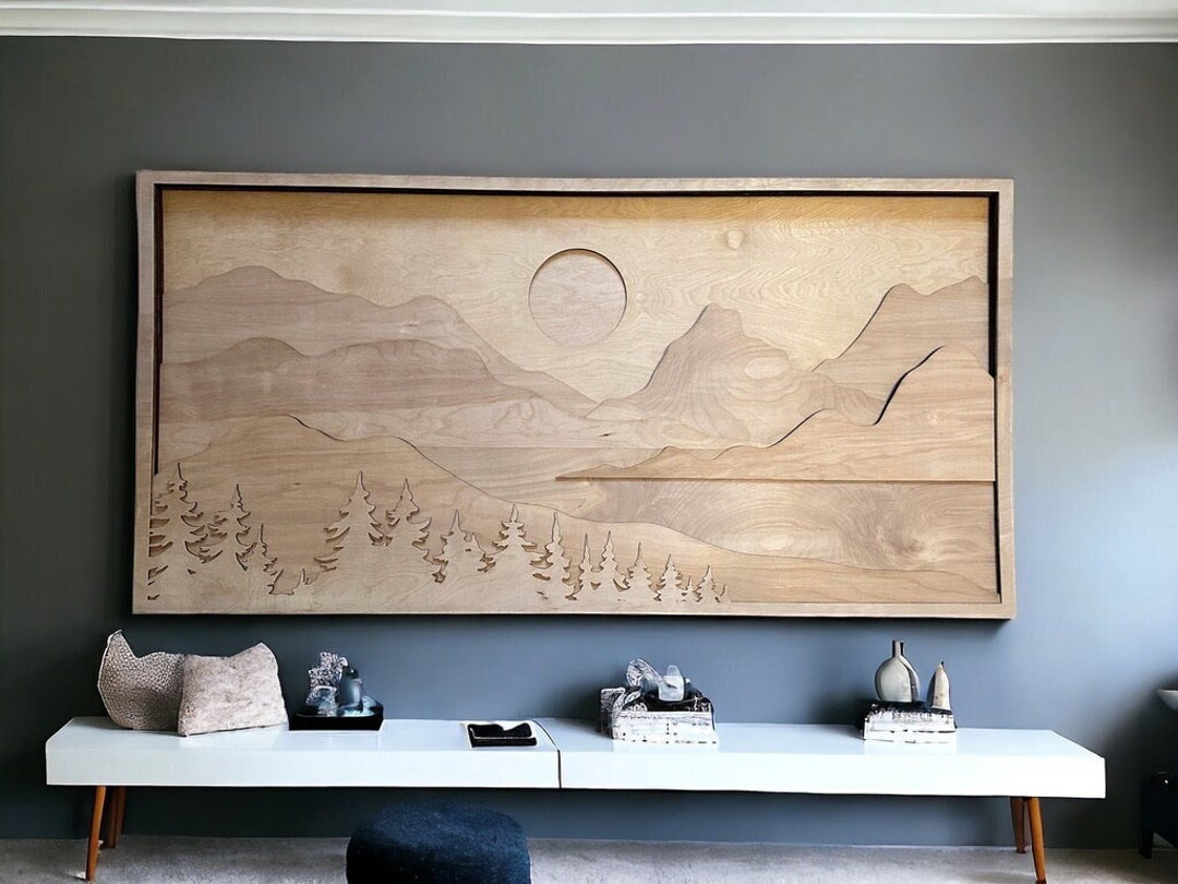 MIAGILASER Wood Mandala, Mountain Moon Mandala, 9 Layer, Multi-layer ...