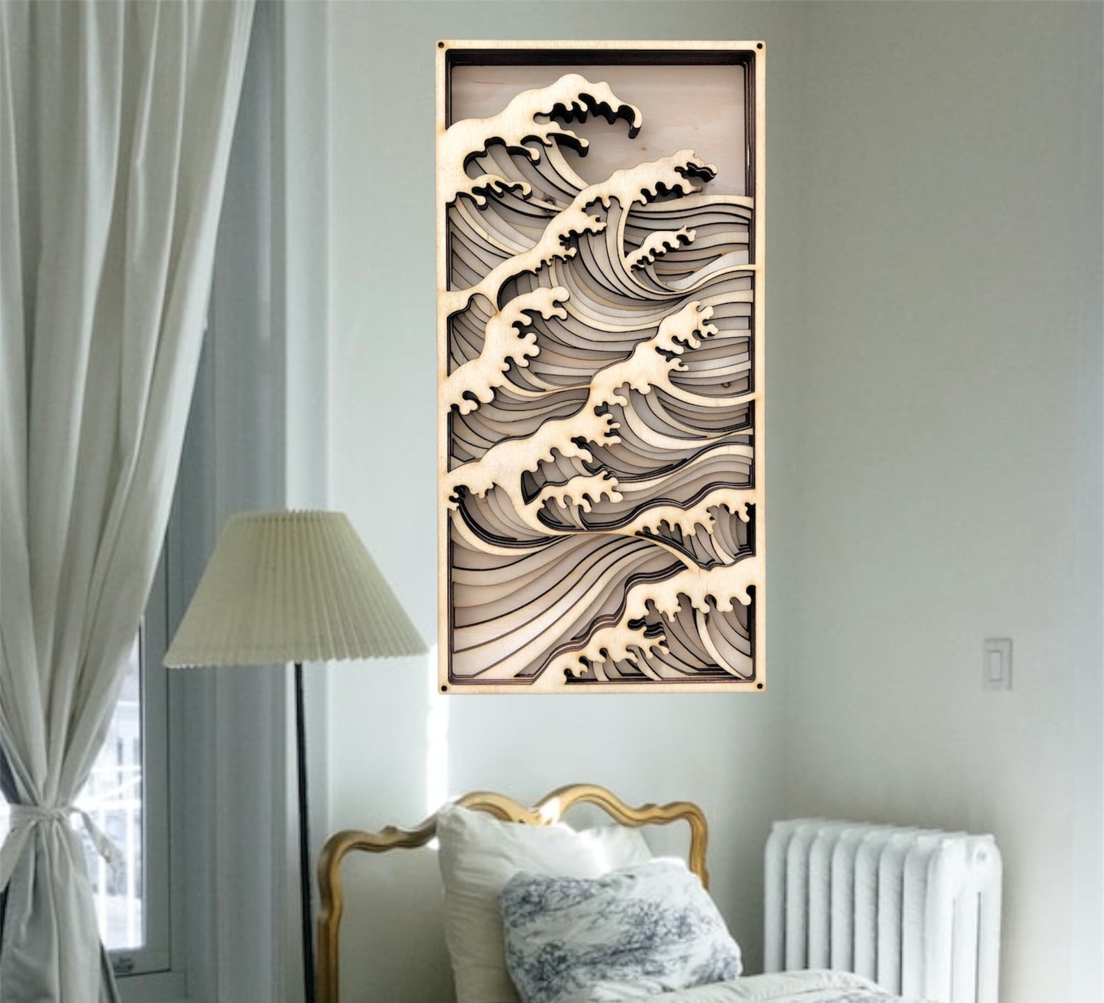 MIAGILASER Wood Mandala Ocean Wave Mandala Mandala - Etsy