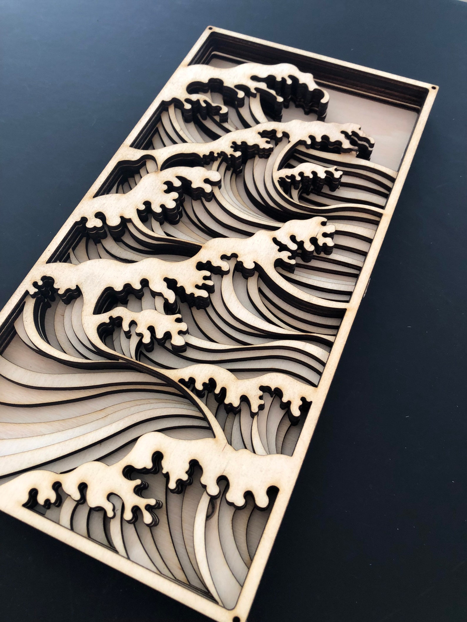 MIAGILASER Wood Mandala Ocean Wave Mandala Mandala - Etsy