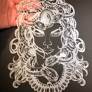 Medusa Laser Cut Stencil, Medusa Template, Greek Mythology, Gorgon ...