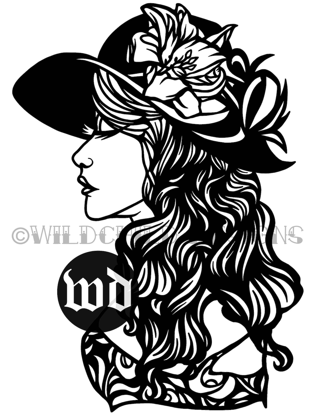 Lucy English Lady Laser Cut Stencil, English Lady Template, Lady ...