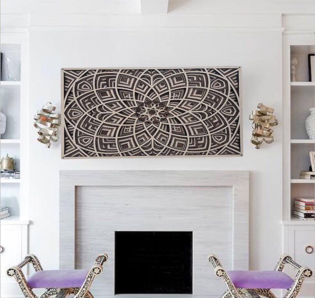 MIAGILASER Wood Mandala, Eclipse Mandala, Birch Mandala, 6 Layer, Multi ...