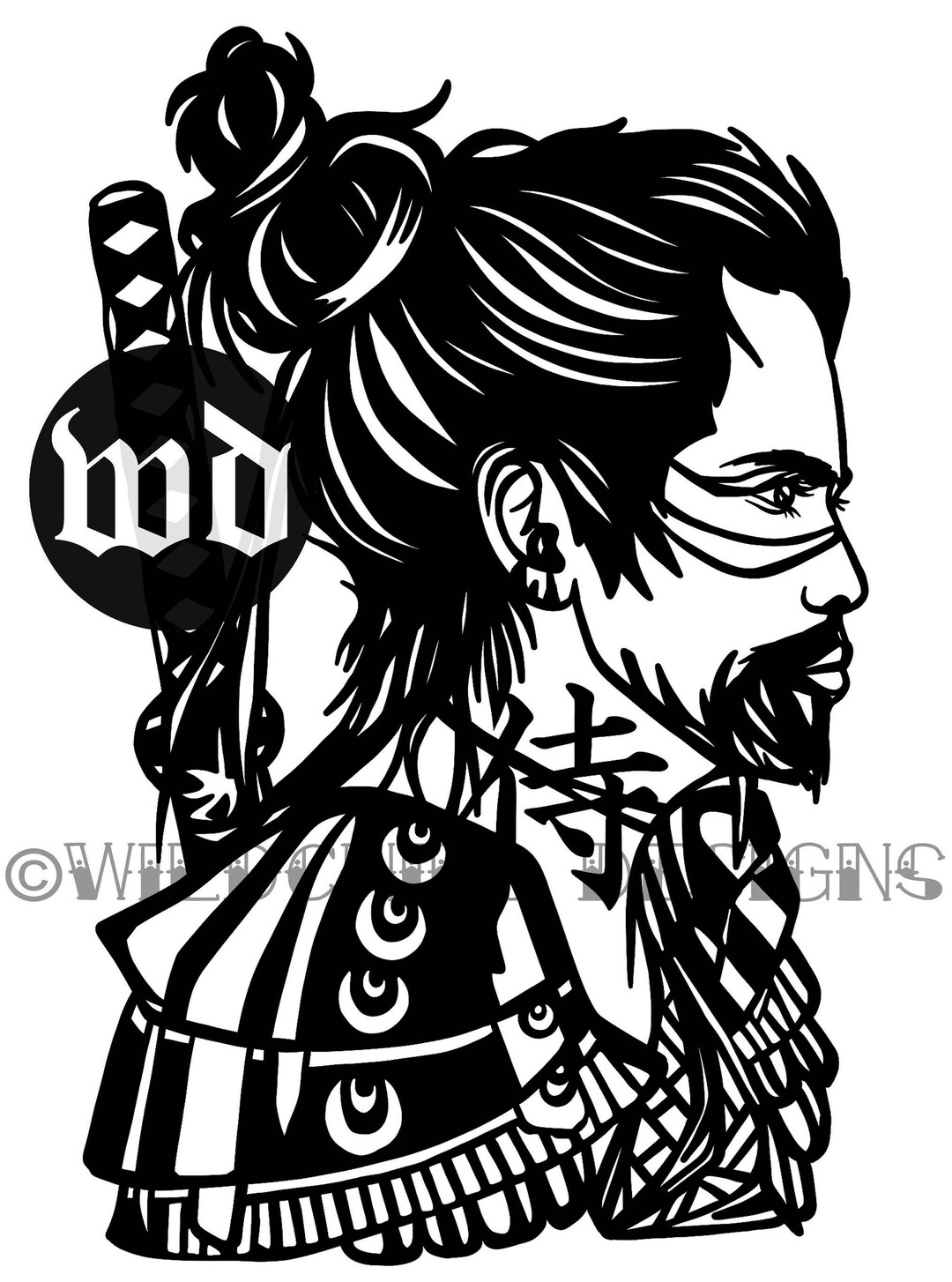 Isamu Japanese Samurai Laser Cut Template Template Japanese - Etsy