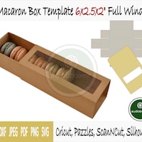 Template of Box for Macaron With Sleeve, Half Window and 12 Section ...