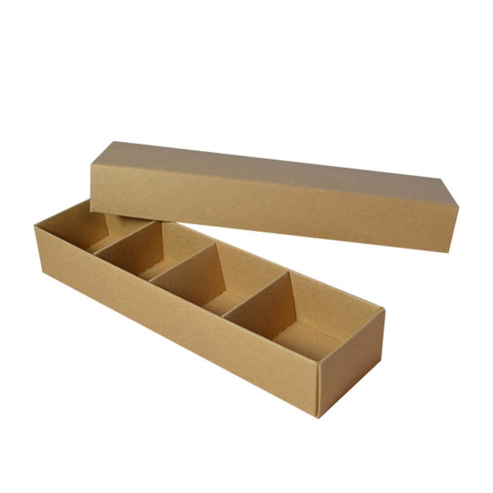 Template of Box for Chocolate With 4 Section Insert (7.5"x2"x1.25") - Etsy