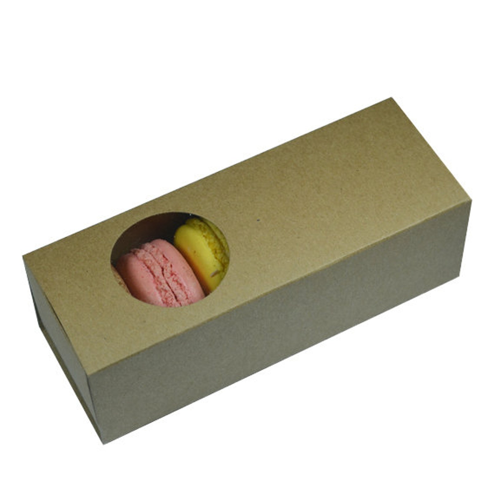 Template of Box for Macaron With Sleeve Round Window and 6 - Etsy