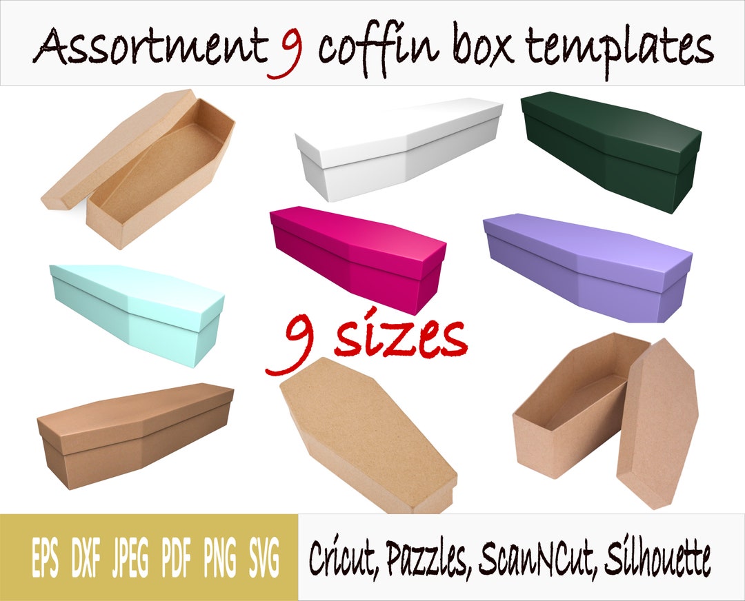 Templates of Coffin Box - 9 Sizes - Etsy
