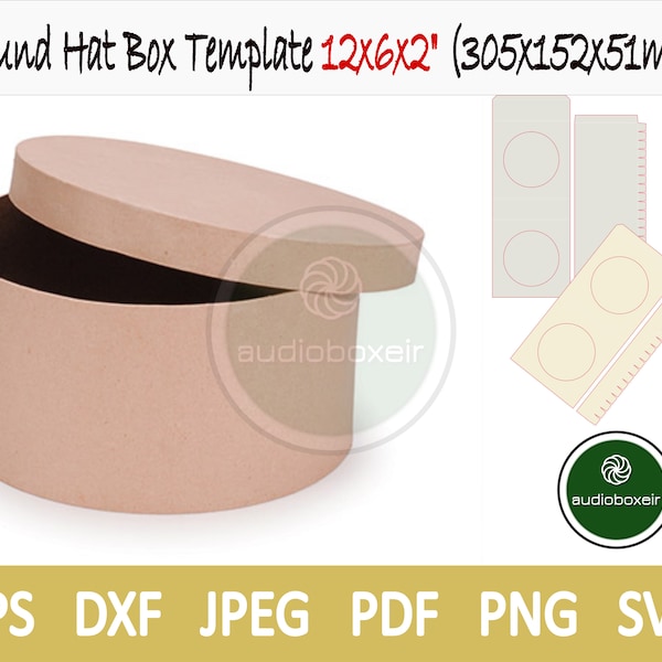 Hat Box Template - Etsy