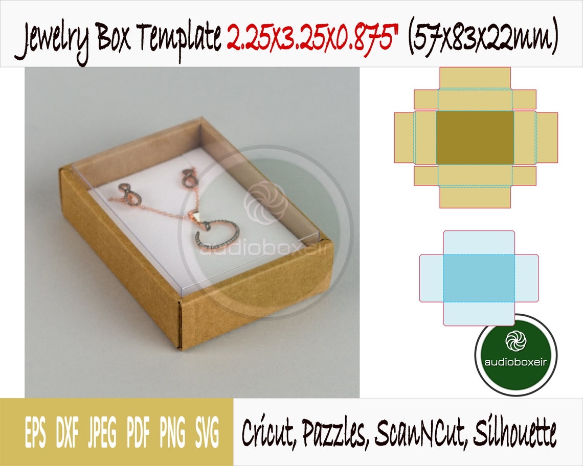 Template of Box for Jewelry With Clear Lid - Etsy