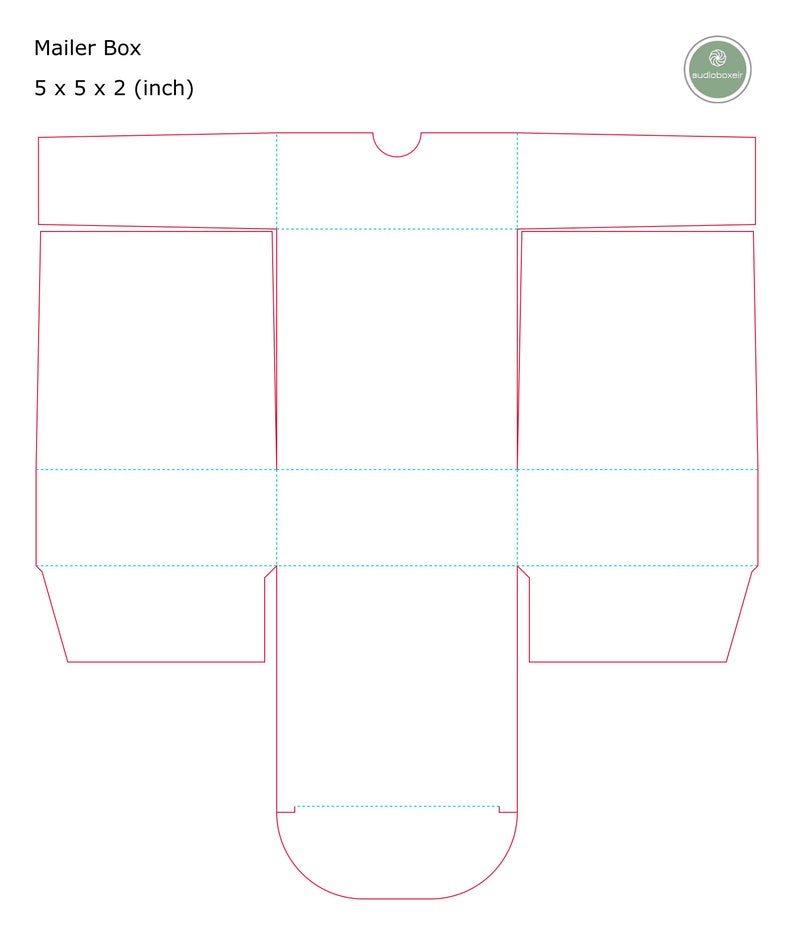 Mailer Box Template 5x5x2inch 127x127x51mm PDF To Print SVG Etsy