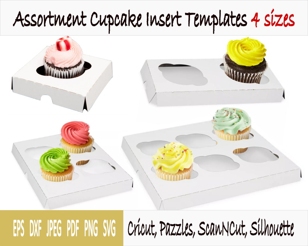 Templates of 4 Sizes of Cupcake Insert - Etsy