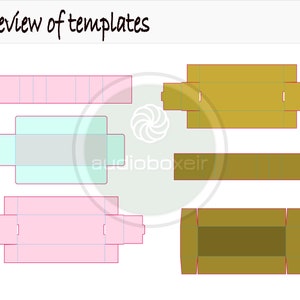 Template of Box for Chocolate With 3 Section Insert - 2 Models - Etsy