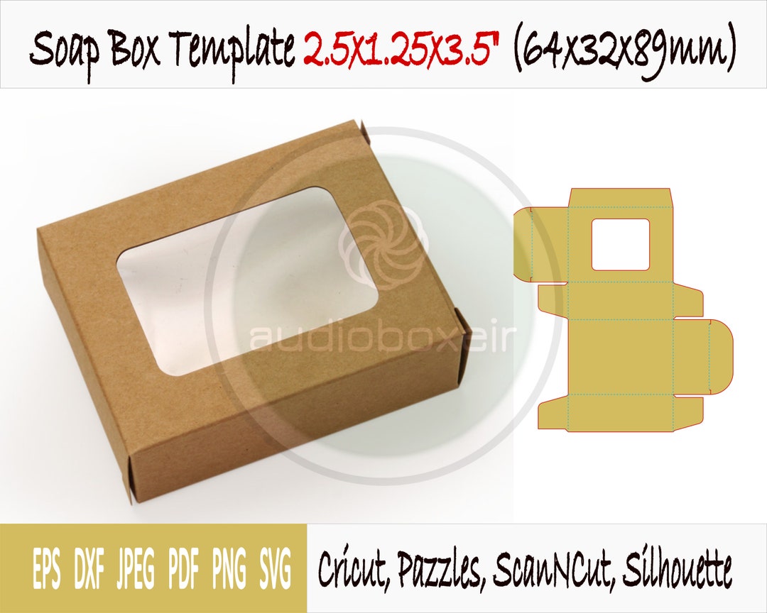 Template of Soap Box With Window (2.5"x1.25"x3.5") - Etsy